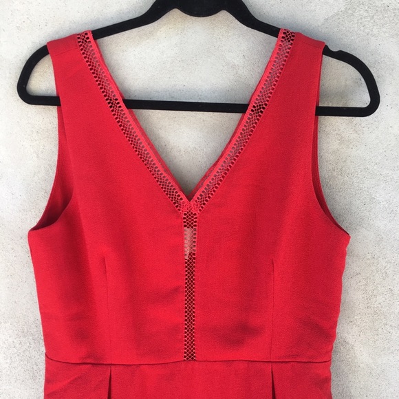 J.O.A. | Dresses | Joa Red Lattice Trim Aline Dress | Poshmark